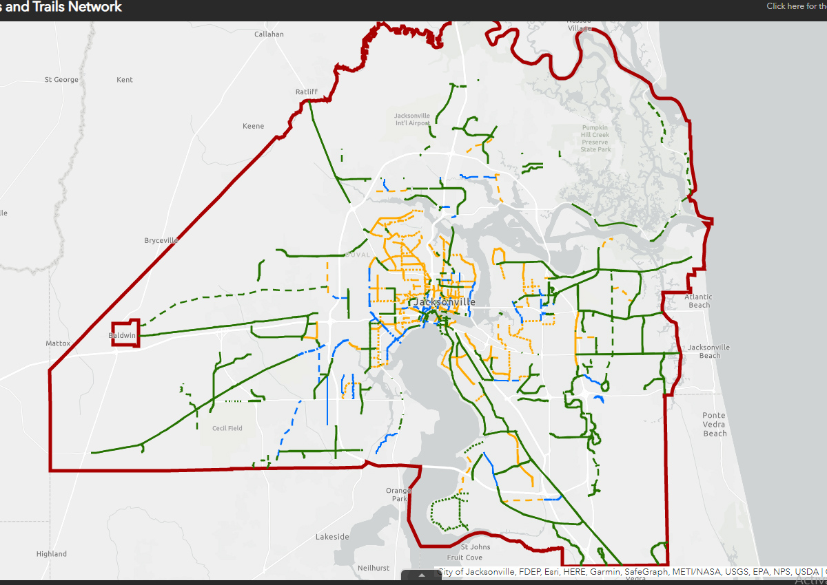 La ciudad de Jacksonville lanzó un mapa interactivo para ciclovías ...